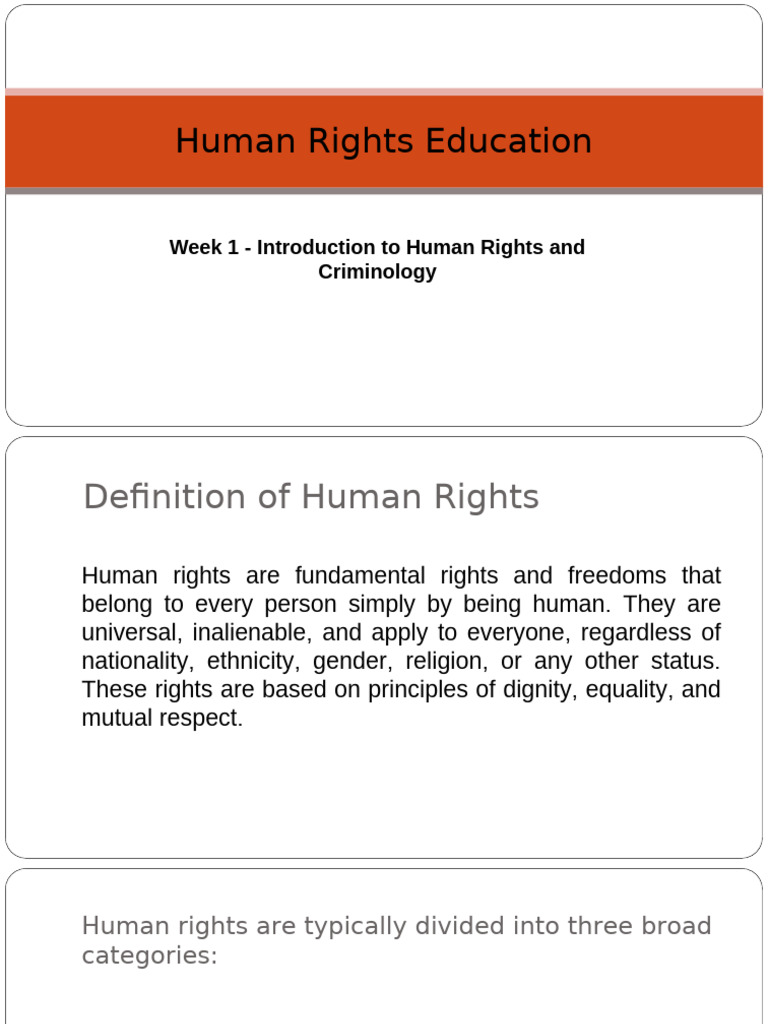 Human Rigths Education Week 1 | PDF | Crimes | Crime & Violence