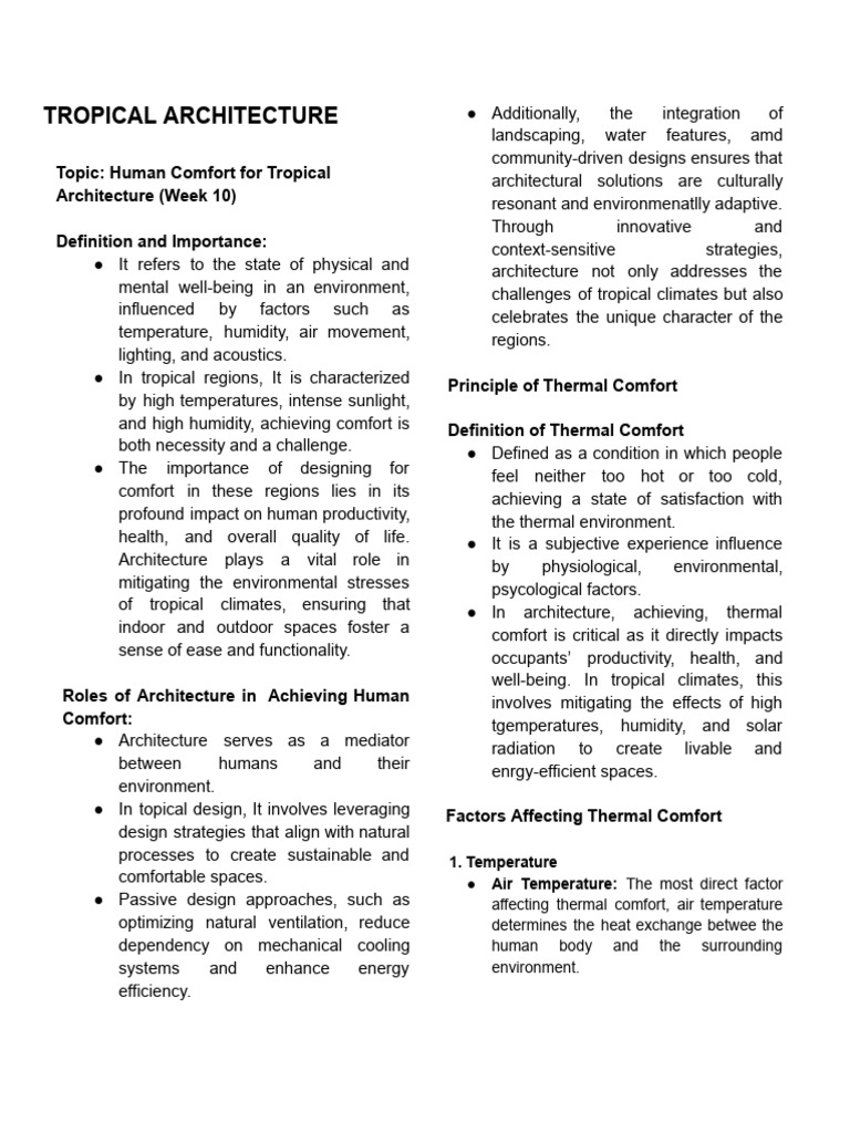 Week 10 - Tropical Architecture | PDF | Building Automation | Natural ...