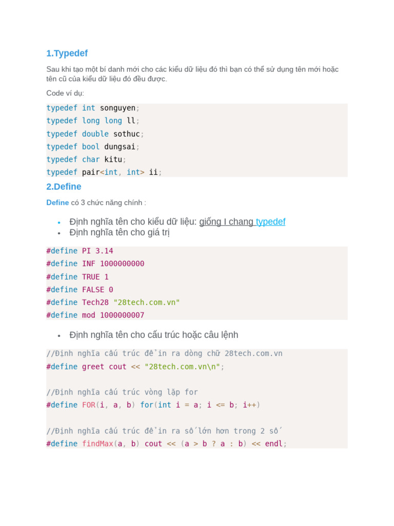 Typedef Và Define | PDF