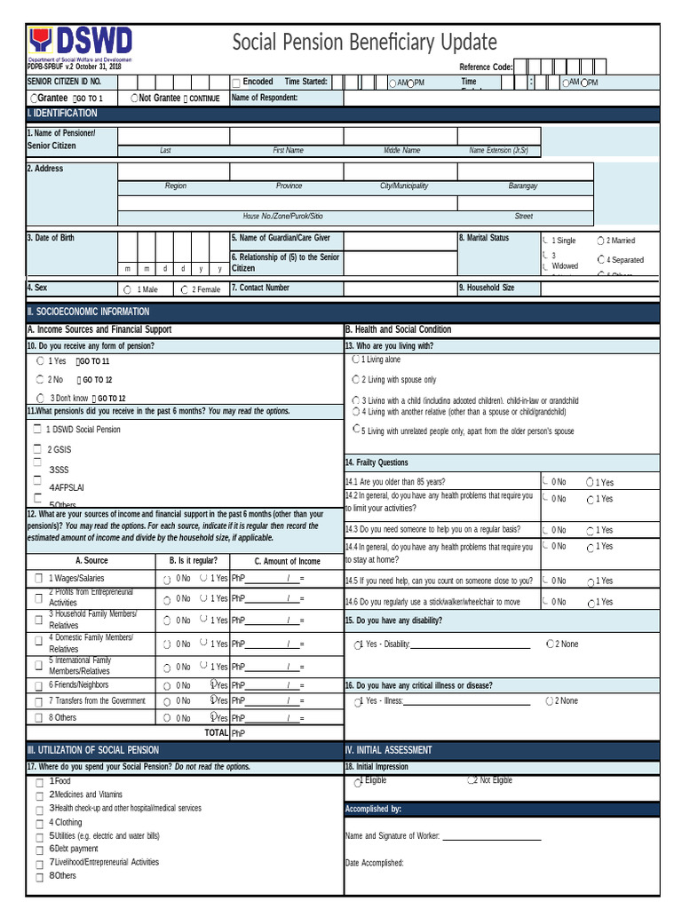 3 Validation Tool Socpen Update Form | PDF | Income | Social Policy