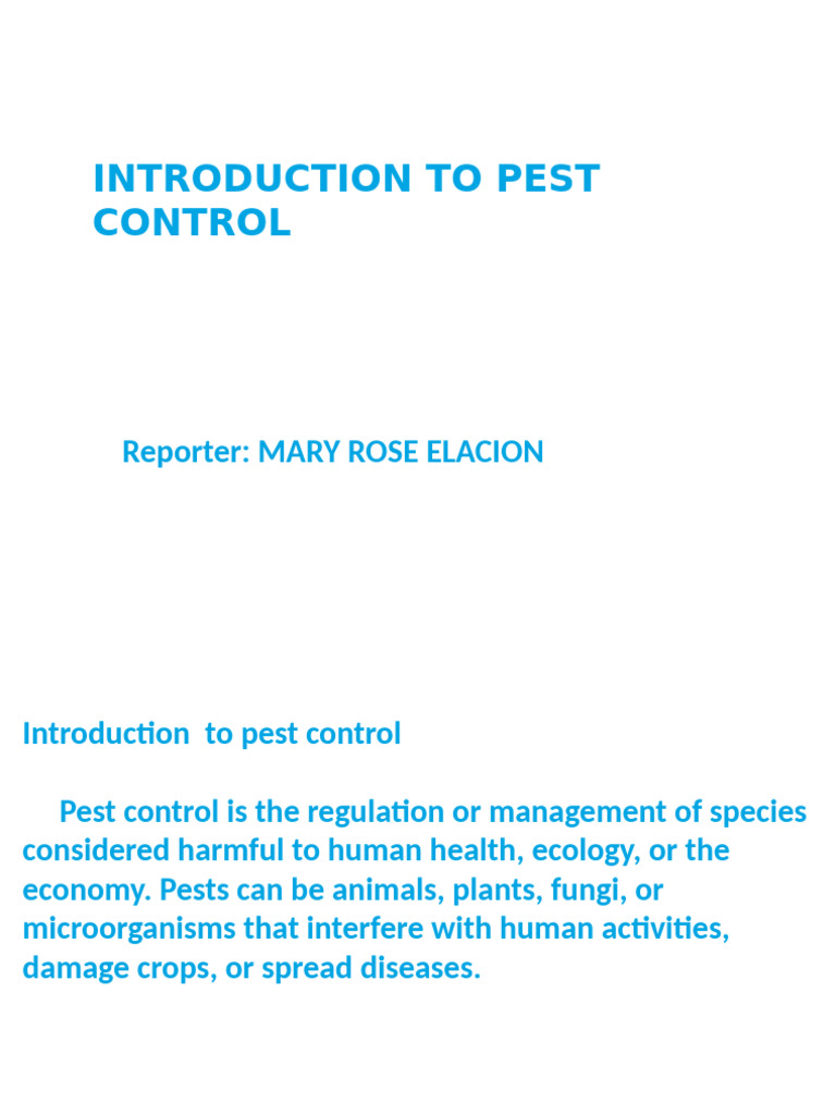 Introduction To Pest Control 124 | PDF