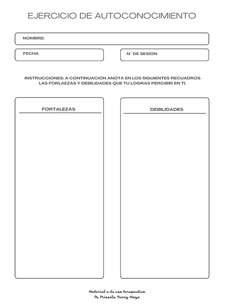Ejercicio de Autoconocimiento | PDF