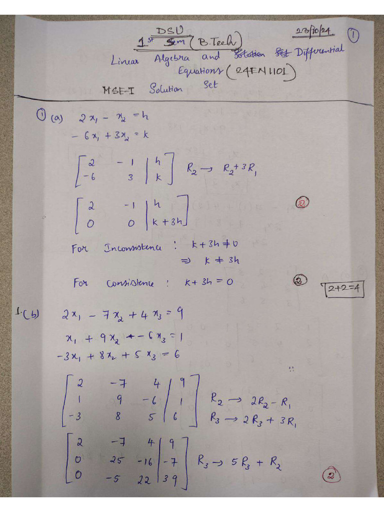 LADE MSE-I Solution Set | PDF