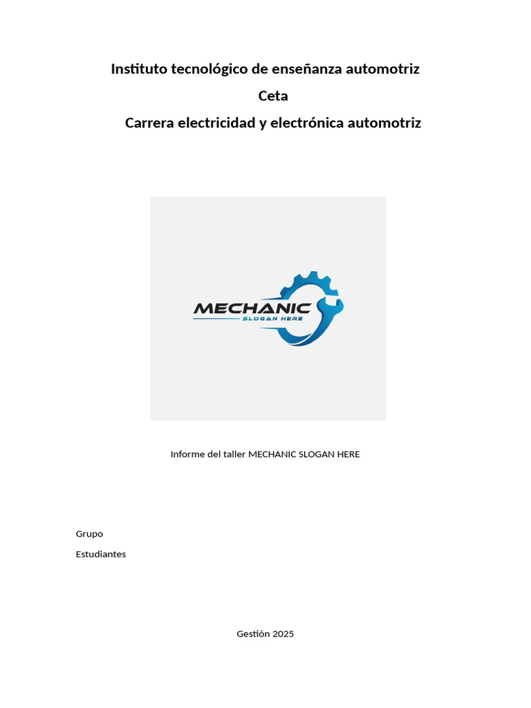 Instituto Tecnológico de Enseñanza Automotriz Ceta Carrera Electricidad ...