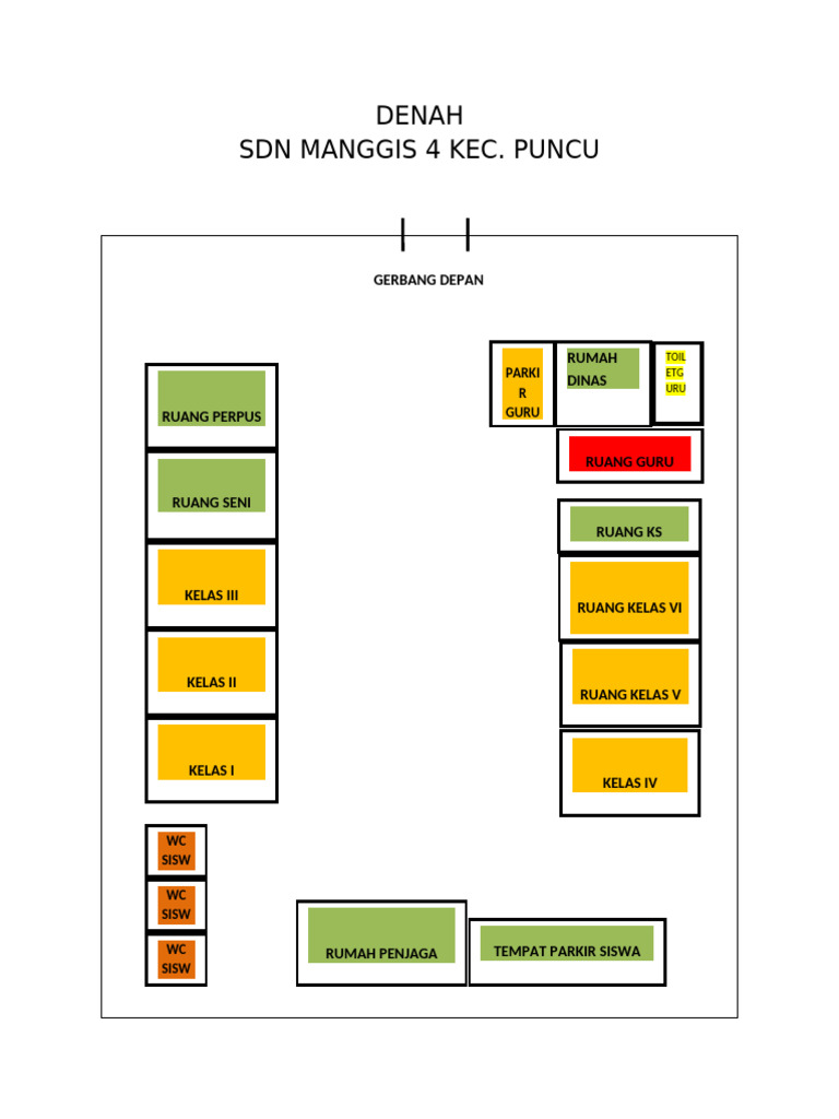 Denah SDN Manggis 4 Puncu | PDF