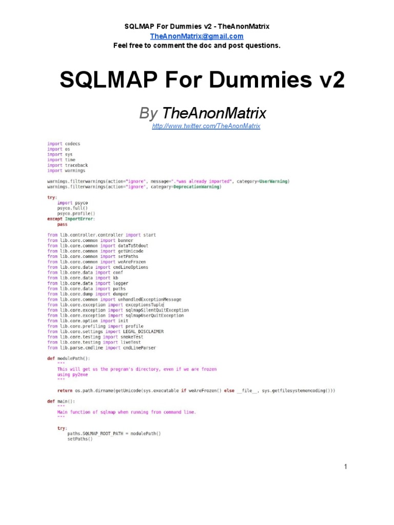 SQL Map Tutorial | PDF | Hacker Culture | Databases