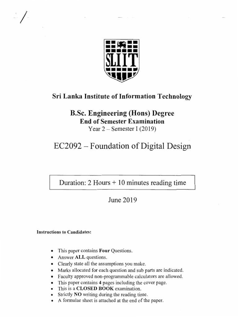 EC2092 - Foundation of Digital Design | PDF | Computer Engineering | Digital Electronics
