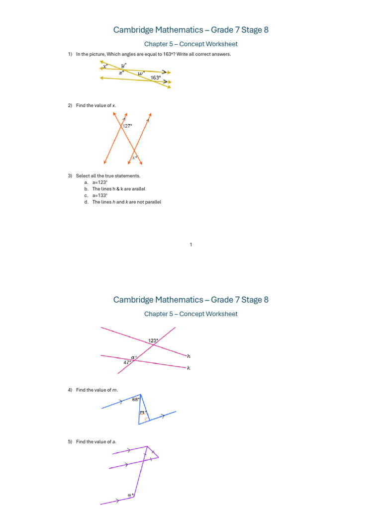 Grade 7 Geometry Concept Worksheet | PDF | Triangle | Perpendicular