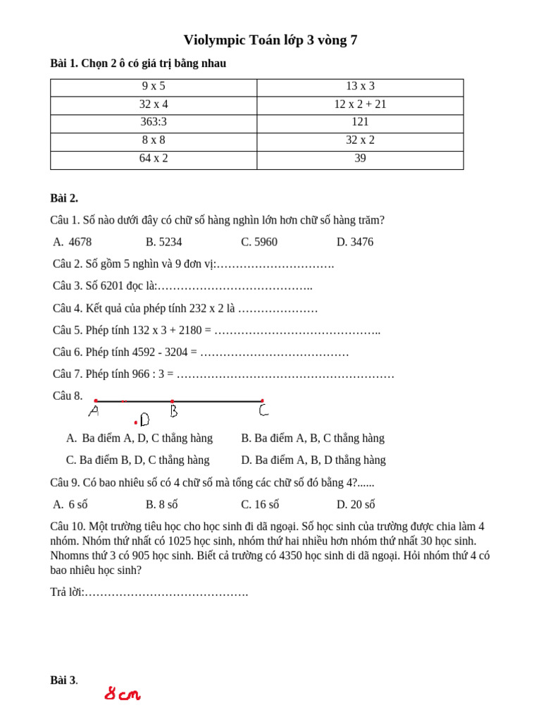 Violympic Toán L P 3 Vòng 7 | PDF