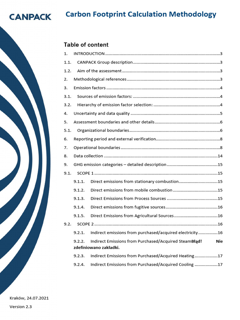 2021-Carbon Footprint Calculation Methodology - CANPACK-Group-1 | PDF ...