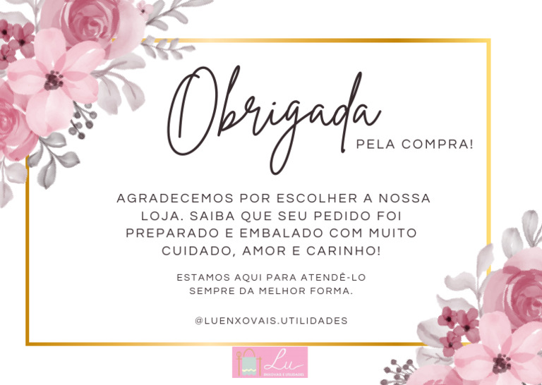 Cartão de agradecimento .pdf | PDF