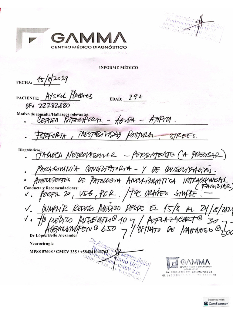 .Trashed-1744512664-Informe Médico y Solicitud de Medicinas | PDF