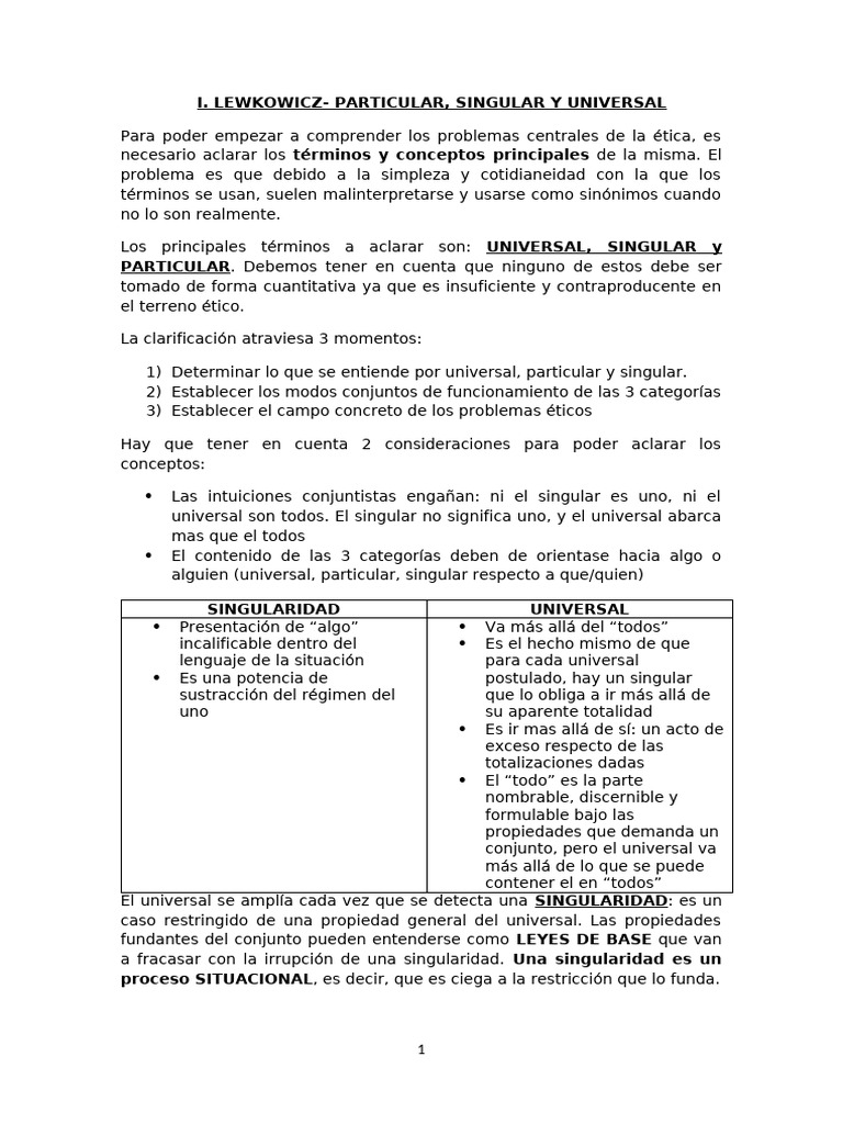 Lewkowicz - Universal Particular Singular | PDF