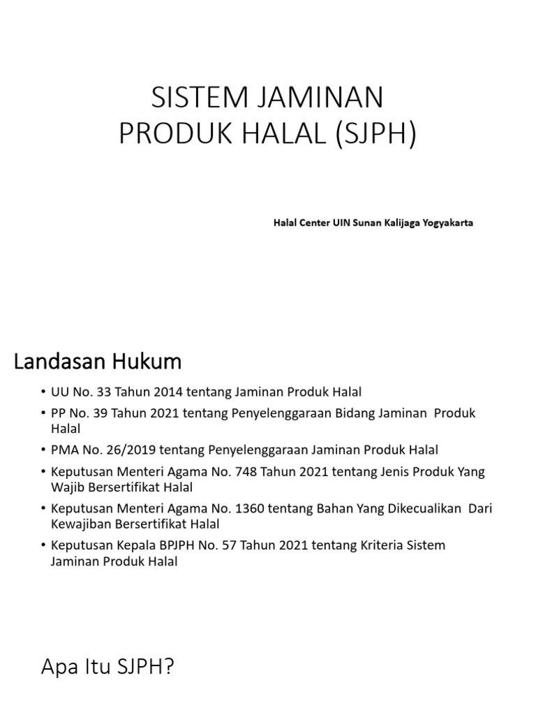 Sistem Jaminan Produk Halal | PDF