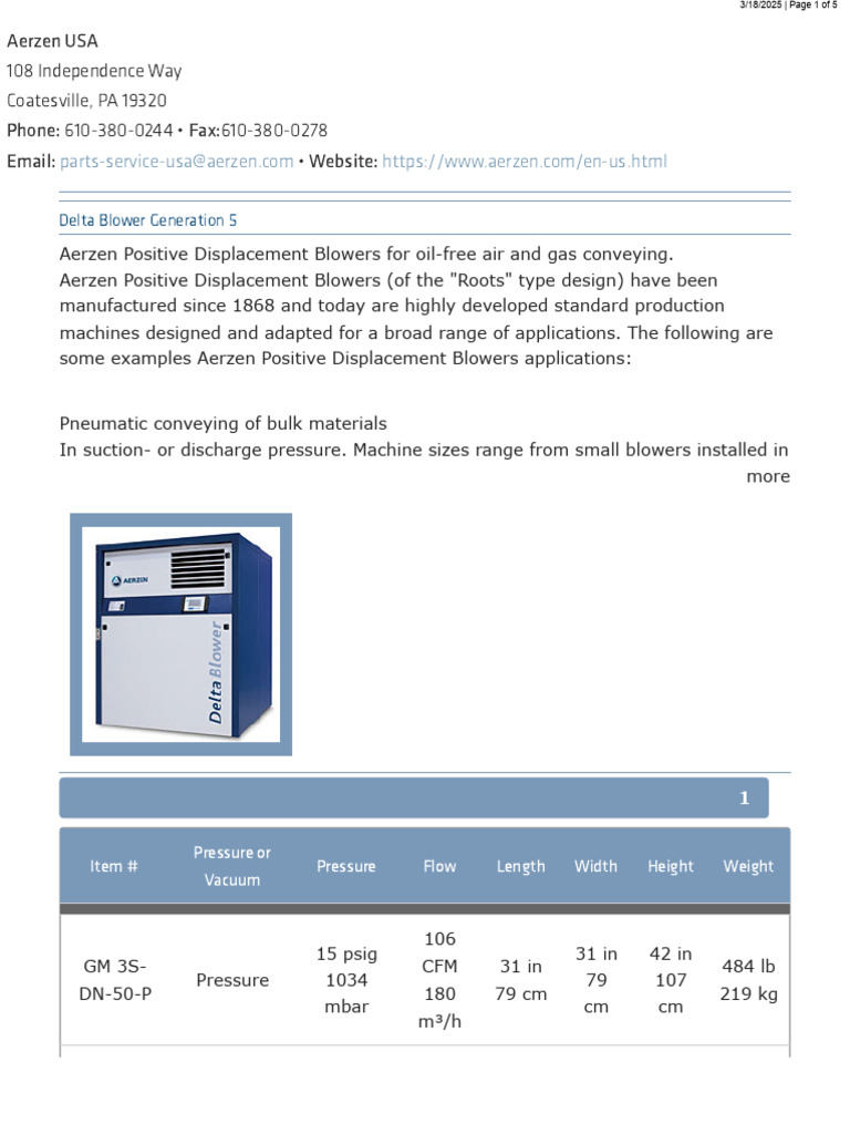 Delta Blower Generation 5 | PDF | Pump | Pressure