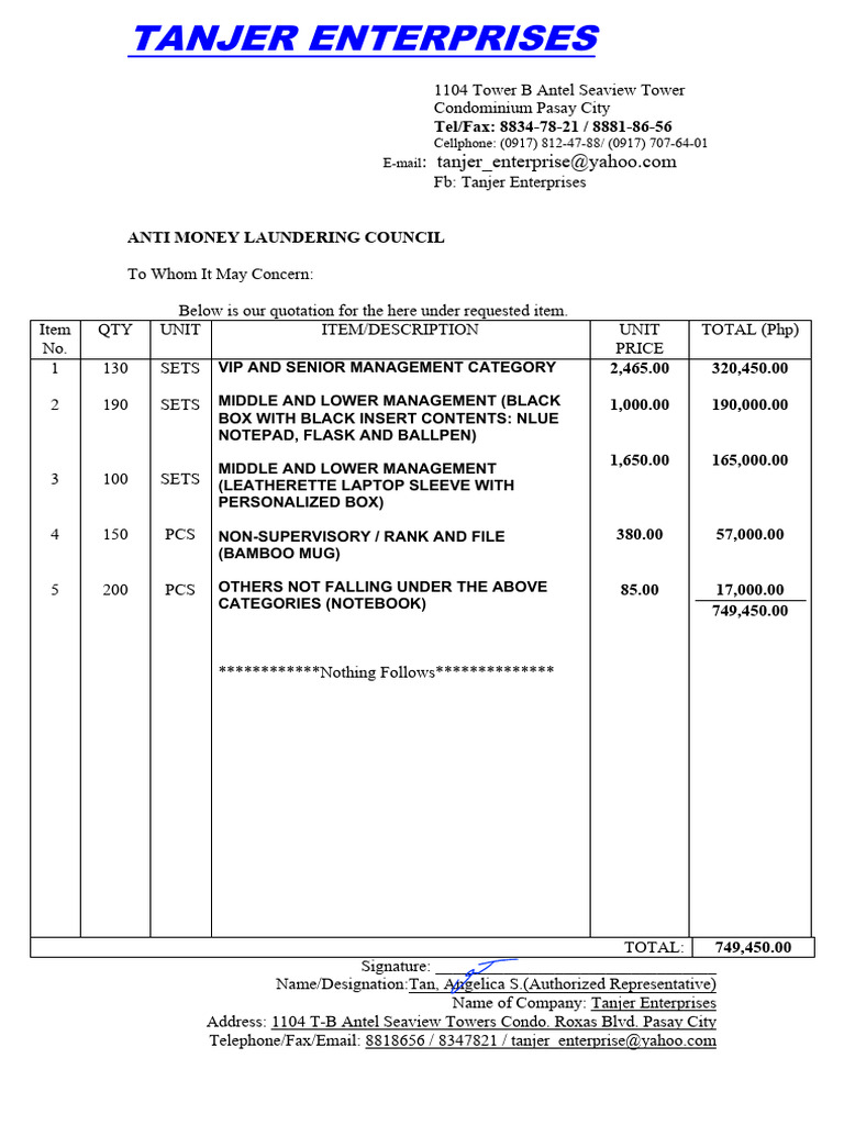 AMLC GIFT SETS | PDF