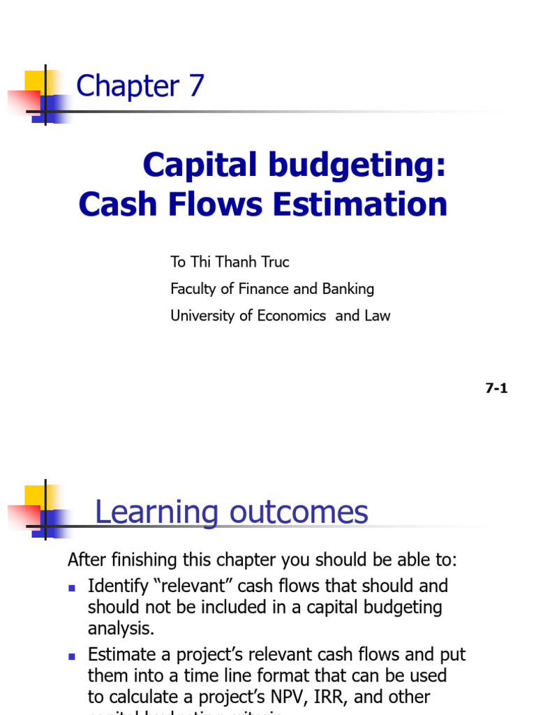 Chapter7 - Cash Flows Estimation | PDF | Depreciation | Capital Budgeting