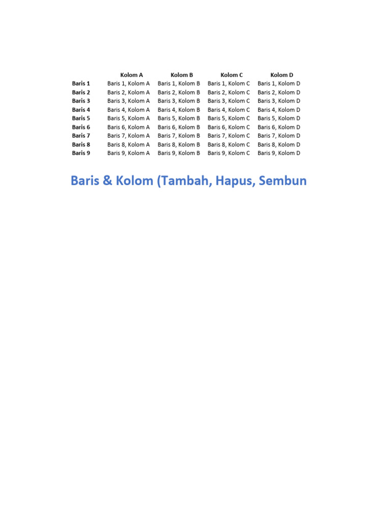 Modul 02 - BARIS & KOLOM | PDF