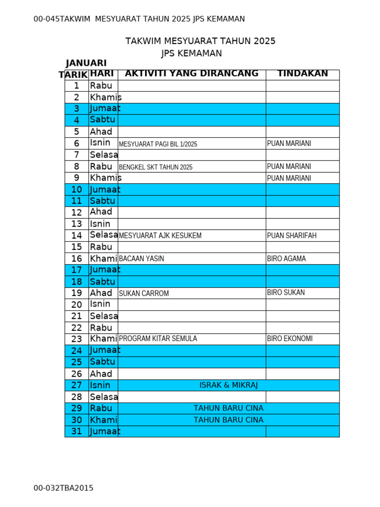 TAKWIM 2025 EDIT | PDF