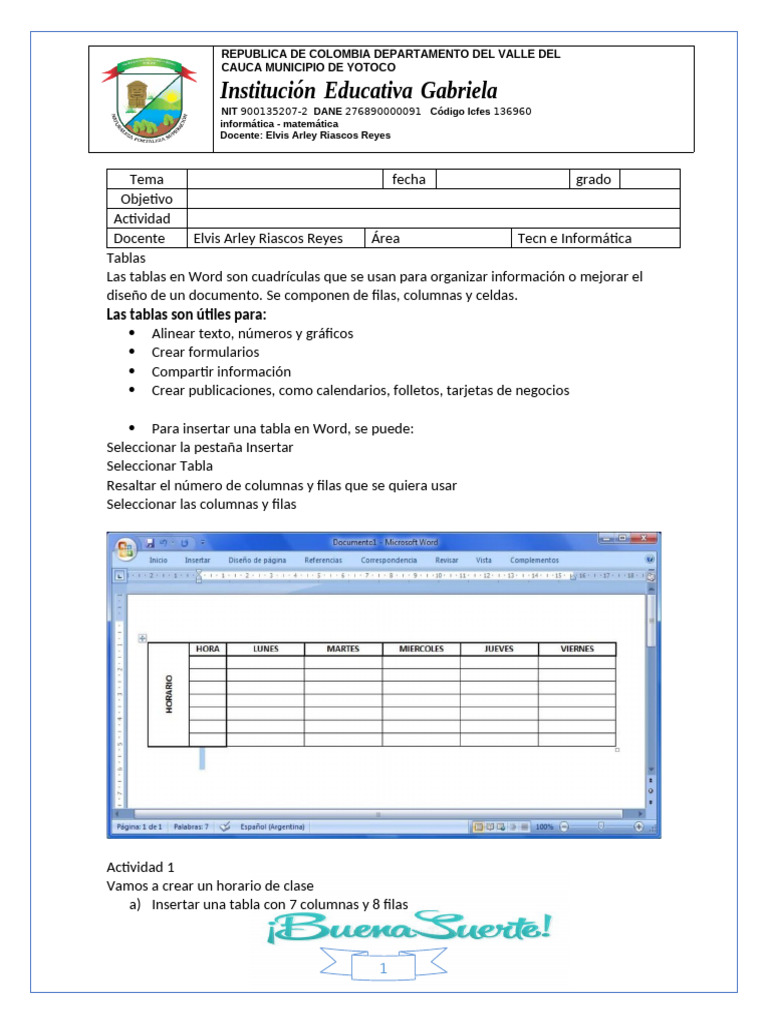 Crear y Formatear Tablas en Word | PDF | Informática