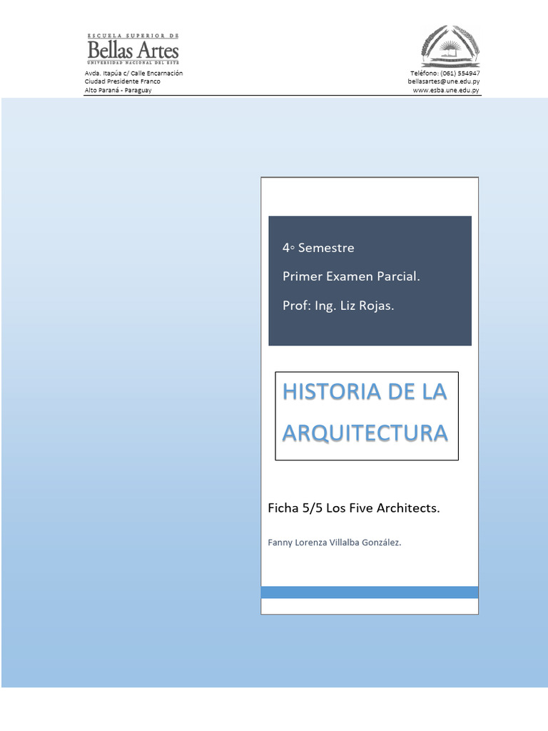 Fanny-Villalba Ficha5 Arq-Une 1°parcial | PDF | Paraguay | Las artes