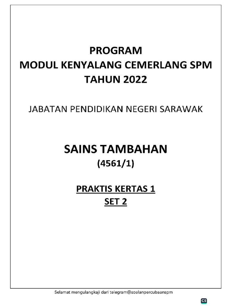 Sains Tambahan k1 Set 2 Modul Murid 2022 | PDF