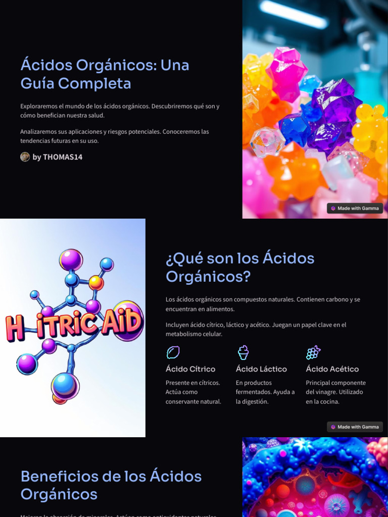 Acidos Organicos Una Guia Completa | PDF | Alimentos | Ácido