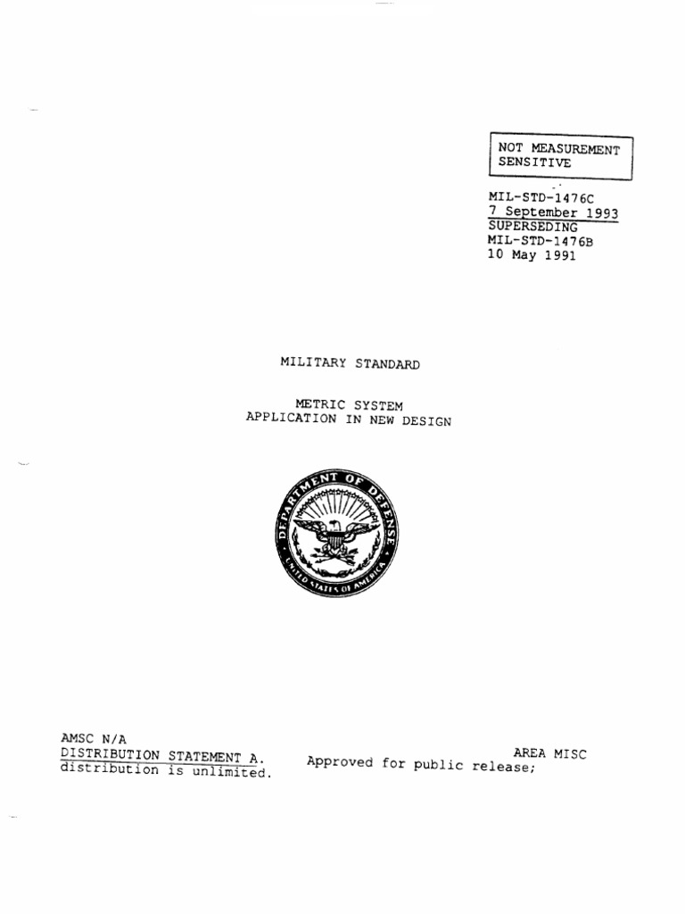 Military Standard for Metric Design | PDF | Specification (Technical ...