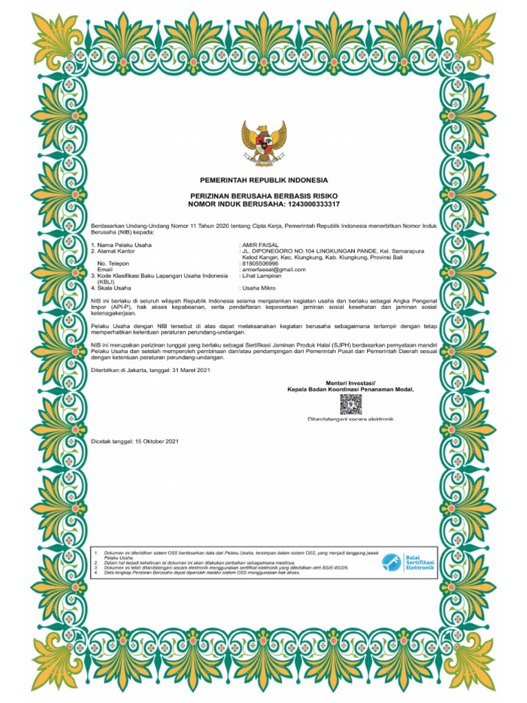 NIB Baru | PDF