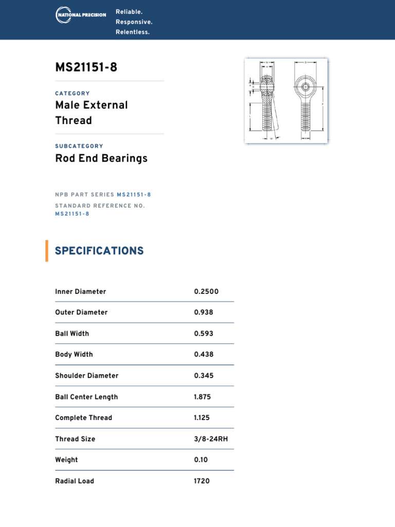 ms21151 8 Specifications | PDF