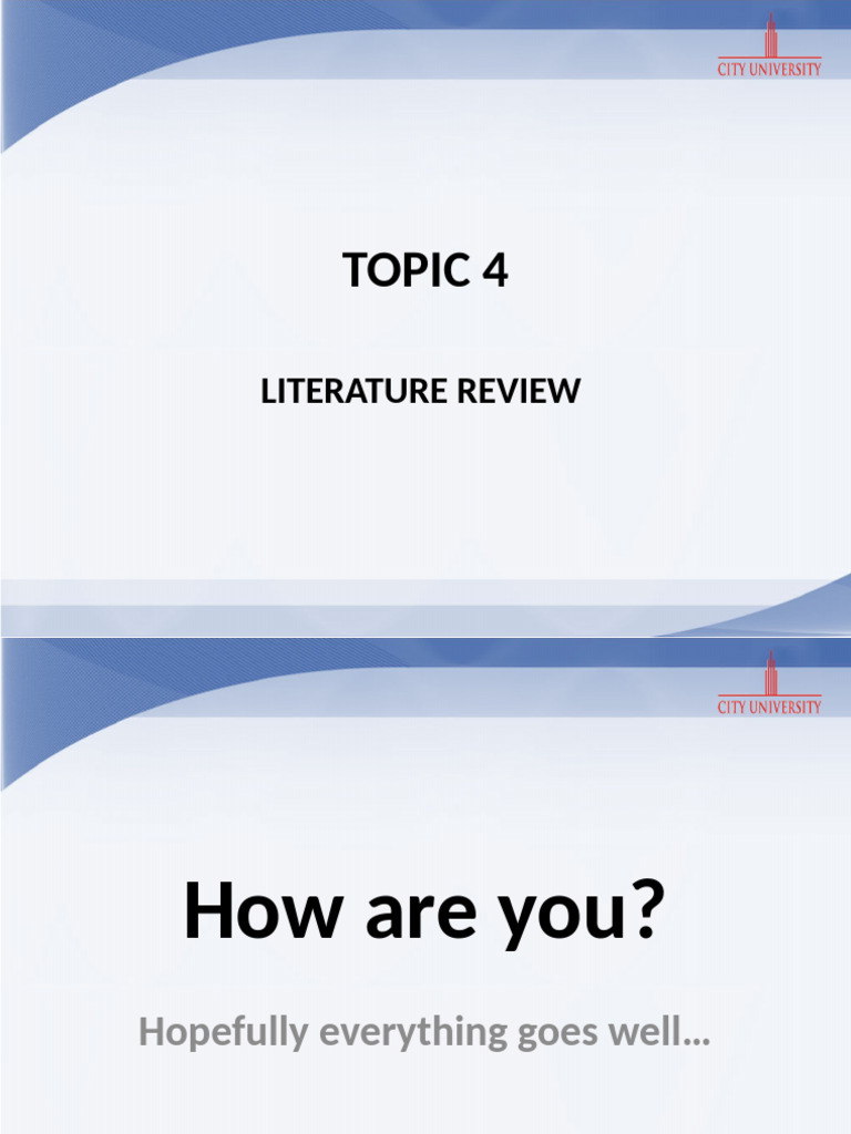 TOPIC 4 - Literature Review | PDF