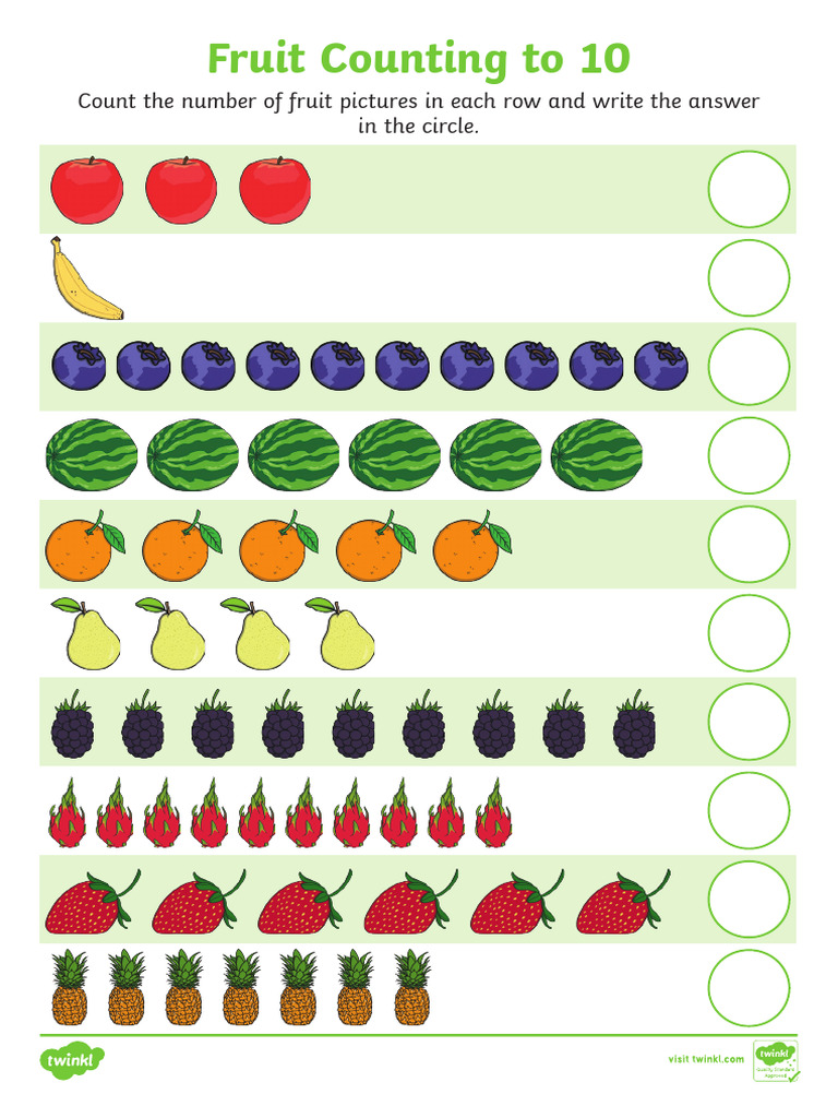 T M 1678441693 Fruit Counting To 10 Activity Ver 1 | PDF