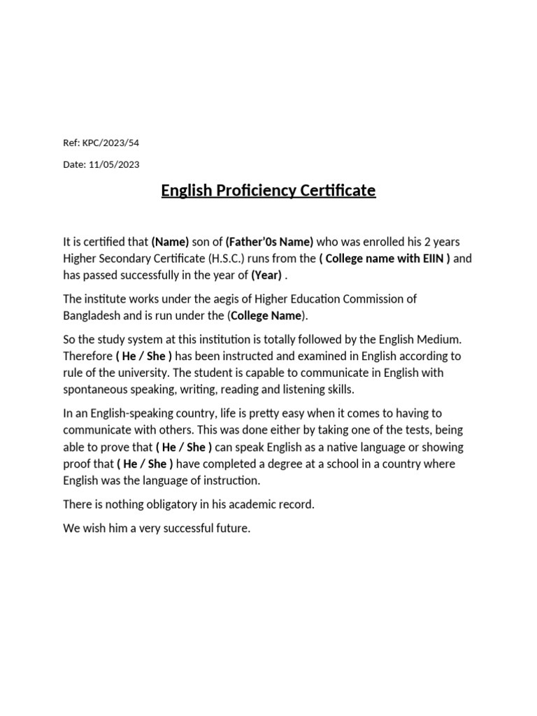 English Proficiency | PDF