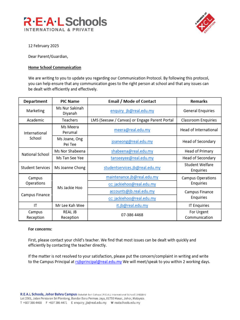 Home School Communication Protocol | PDF