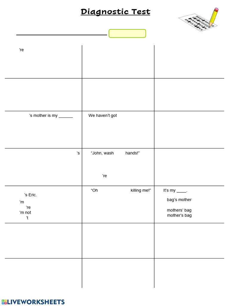 Grade 8 English Diagnostic Test | PDF