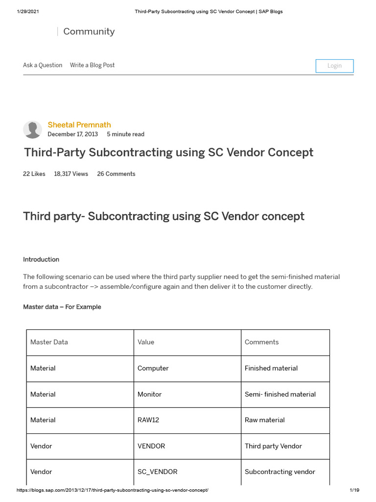 Third-Party Subcontracting Using SC Vendor Concept | PDF | Production And Manufacturing ...