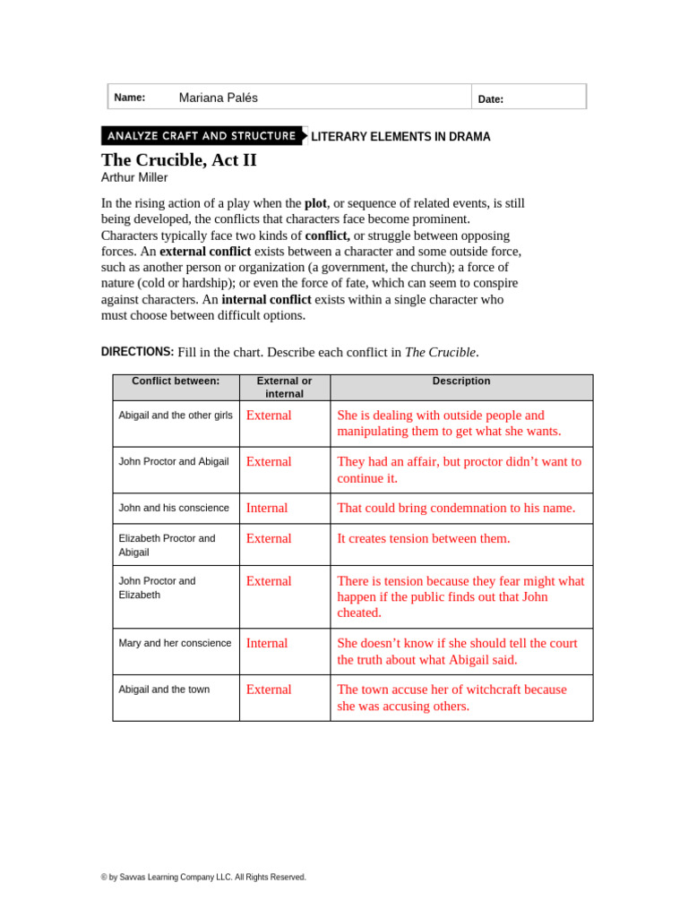 Proctor and Abigail's Conflict in The Crucible | PDF