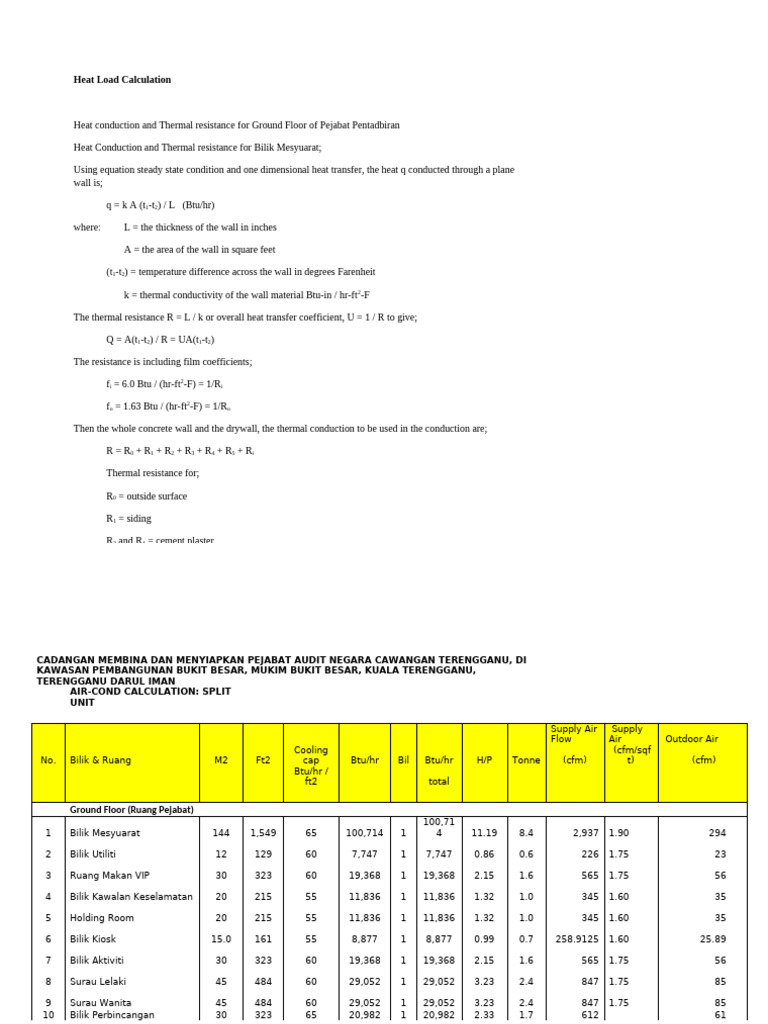 Heat Load Calculation | PDF | Thermal Conduction | Heat Transfer