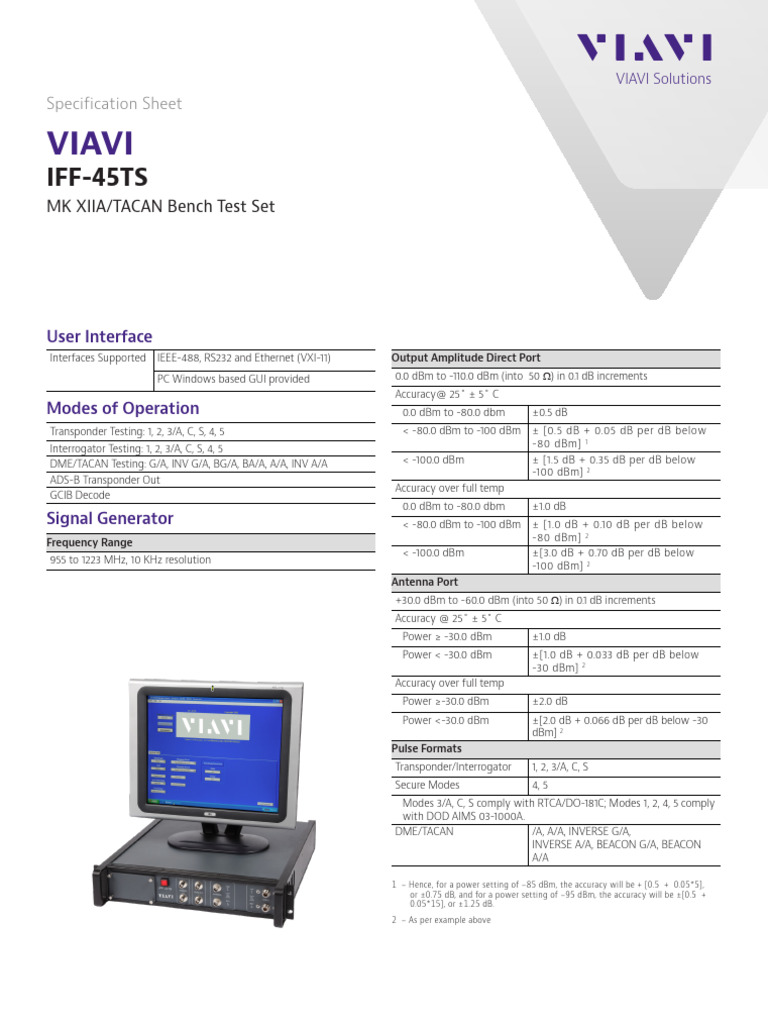 Iff 45ts Test Set Spec Sheet Data Sheets en | PDF | Telecommunications ...