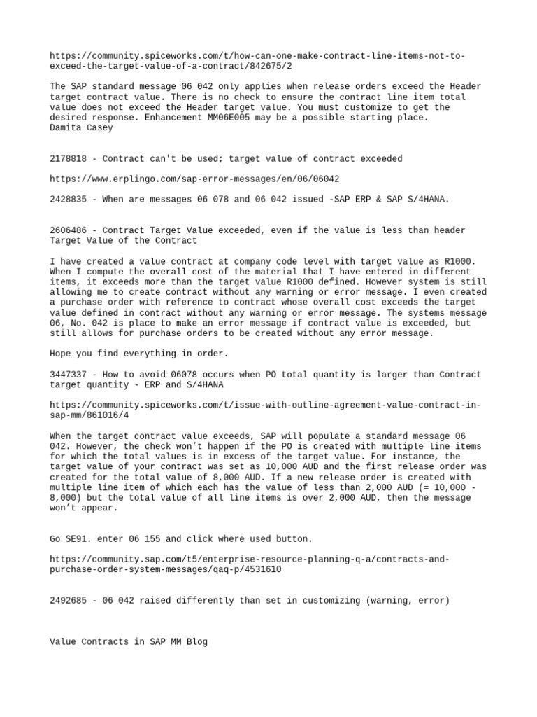 Value Contracts in SAP MM - VVV | PDF | Computing