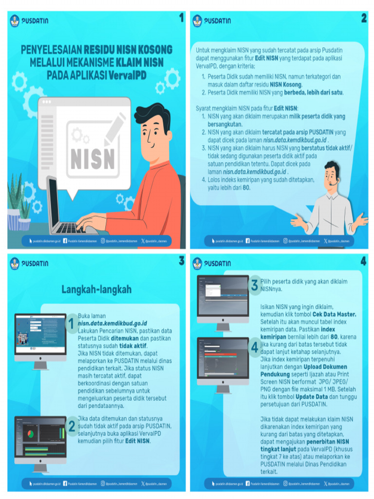 Penyelesaian Residu NISN Kosong (Mekanisme Klaim NISN) | PDF