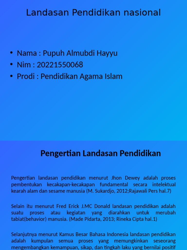 Landasan Filosofis Pendidikan Nasional | PDF