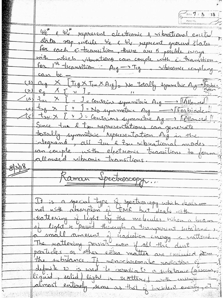 Raman Spectro Notes Vd | PDF