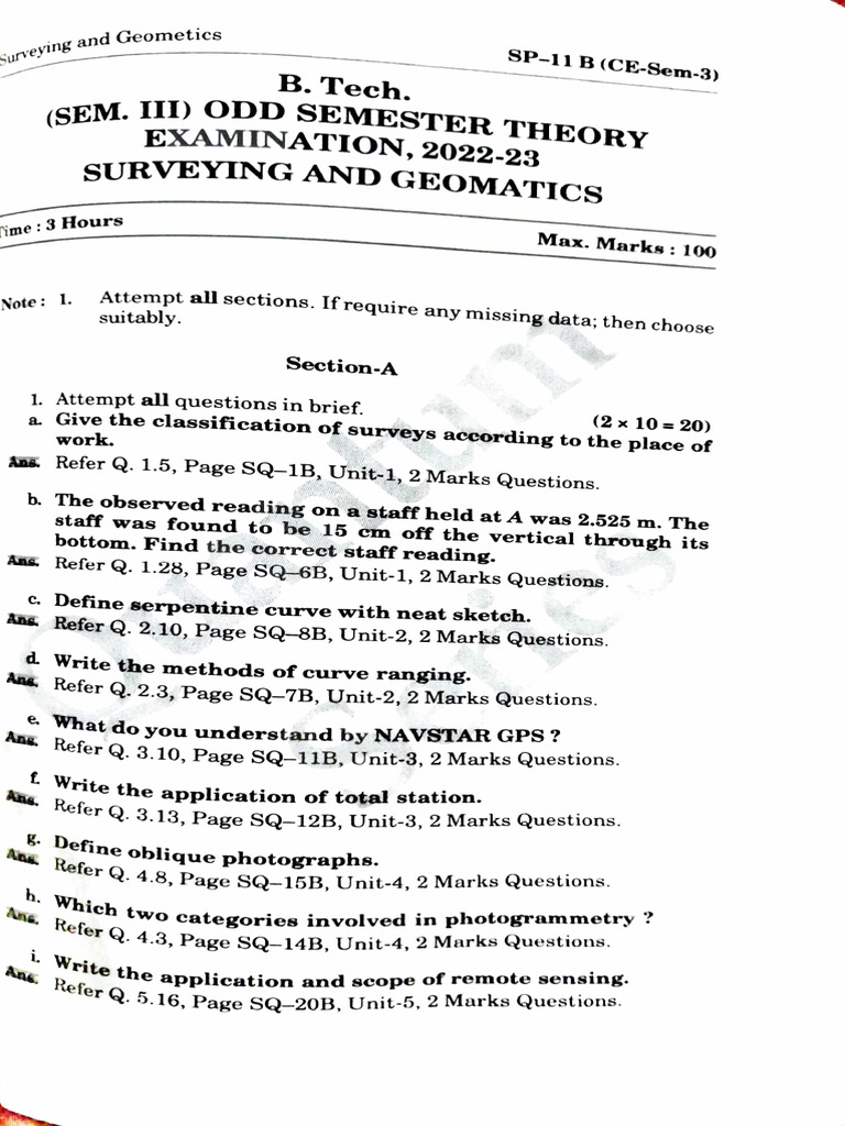 Surveying and Geometrics 2023 Pepar | PDF
