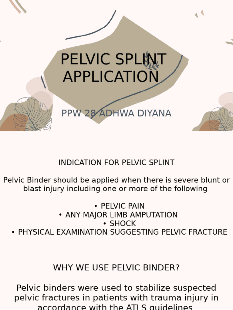 Pelvic Splint Application | PDF