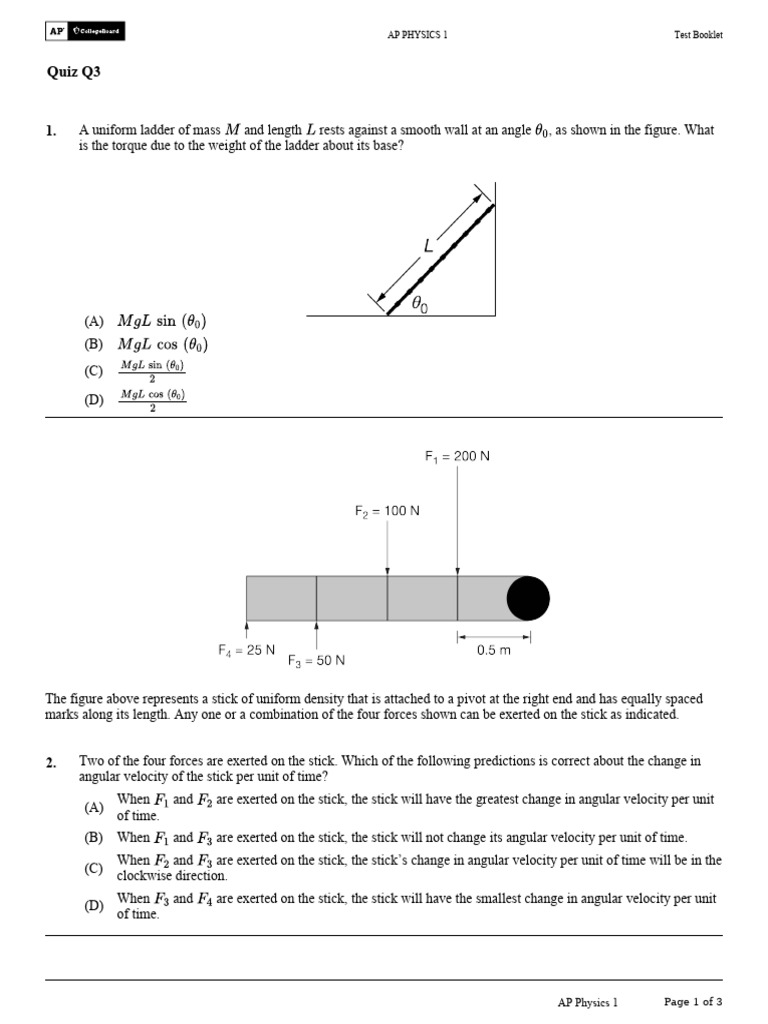 TB QuizQ3 67c6ba1e7ab880.67c6ba1f91a2a5.22635520 | PDF | Force | Acceleration