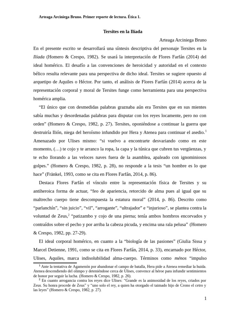 Tersites en la Ilíada | PDF | Zeus | Caracteres literarios griegos