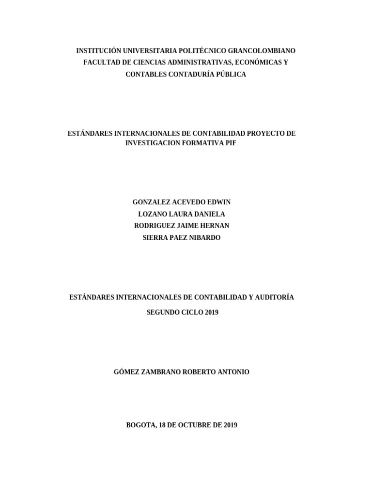 PIF Estandares Internacioinales | PDF | Contabilidad | Inversiones