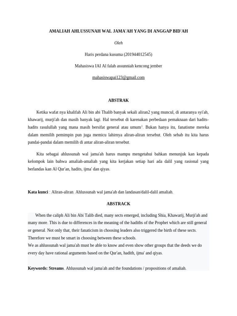 Amaliah Ahlussunah Wal Jama - Mari | PDF