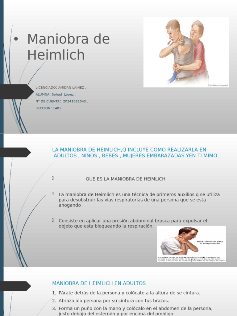 Maniobra de Heimlich: Guía Completa | PDF | Servicios médicos de ...